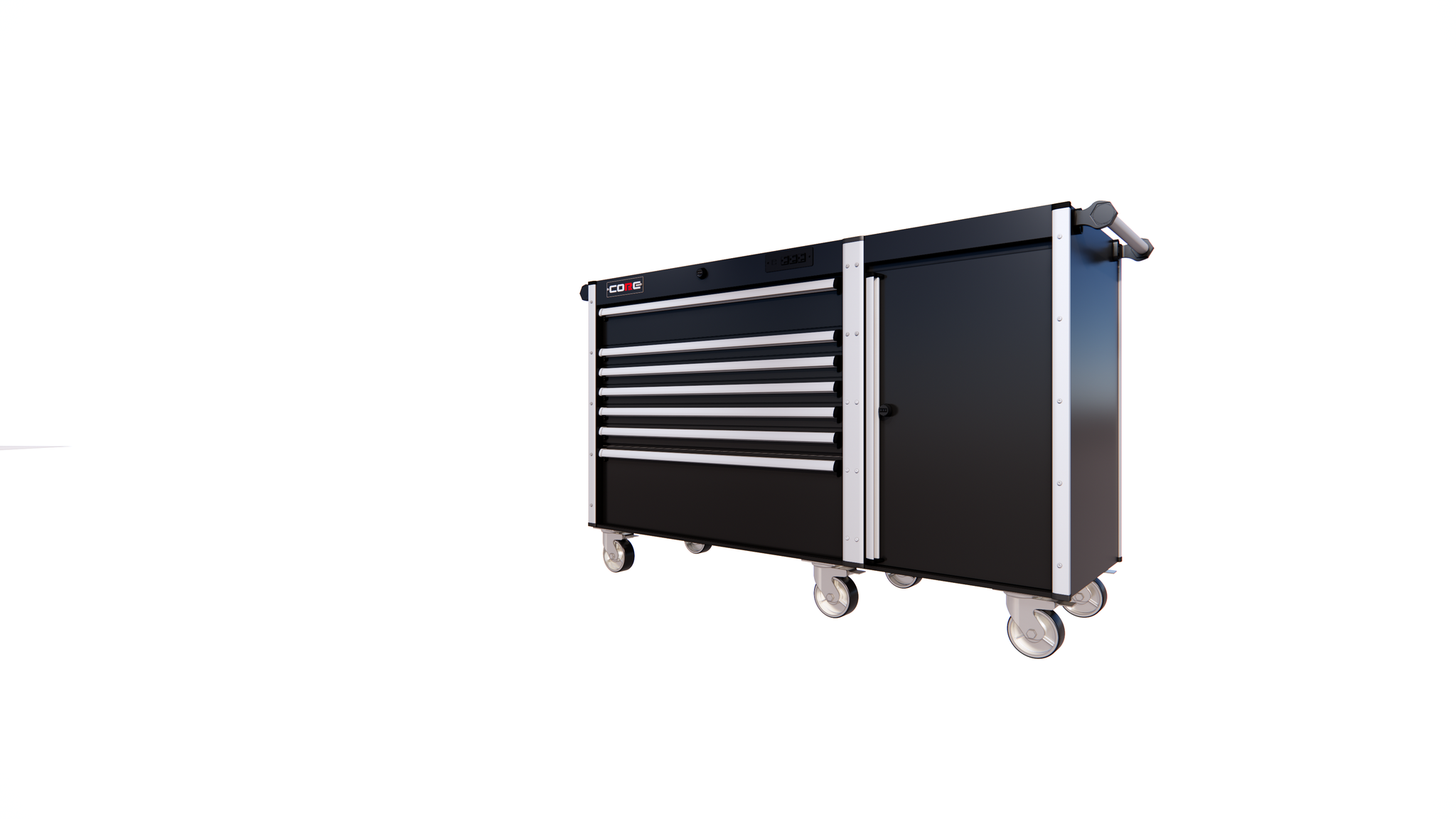 66 Series - 7 Drawers - Silver Handles - Traditional Casters