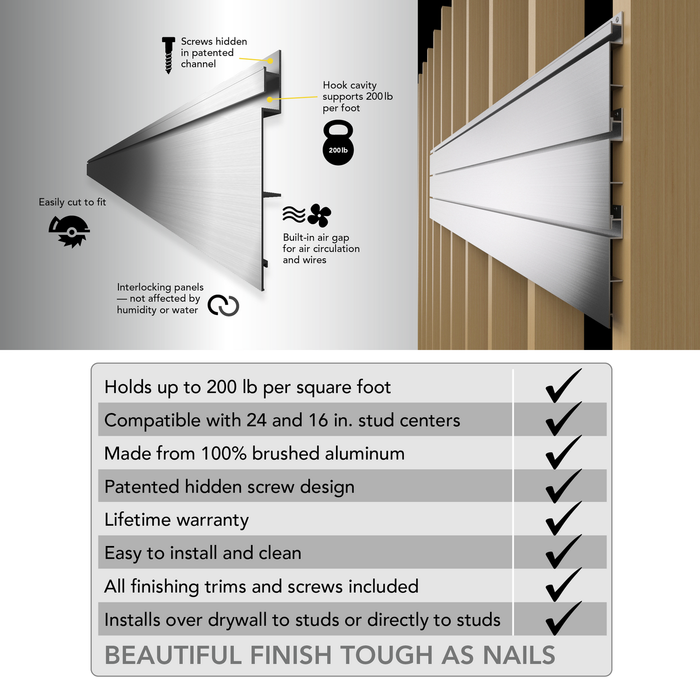 4 x 8 ft. Aluminium Slatwall