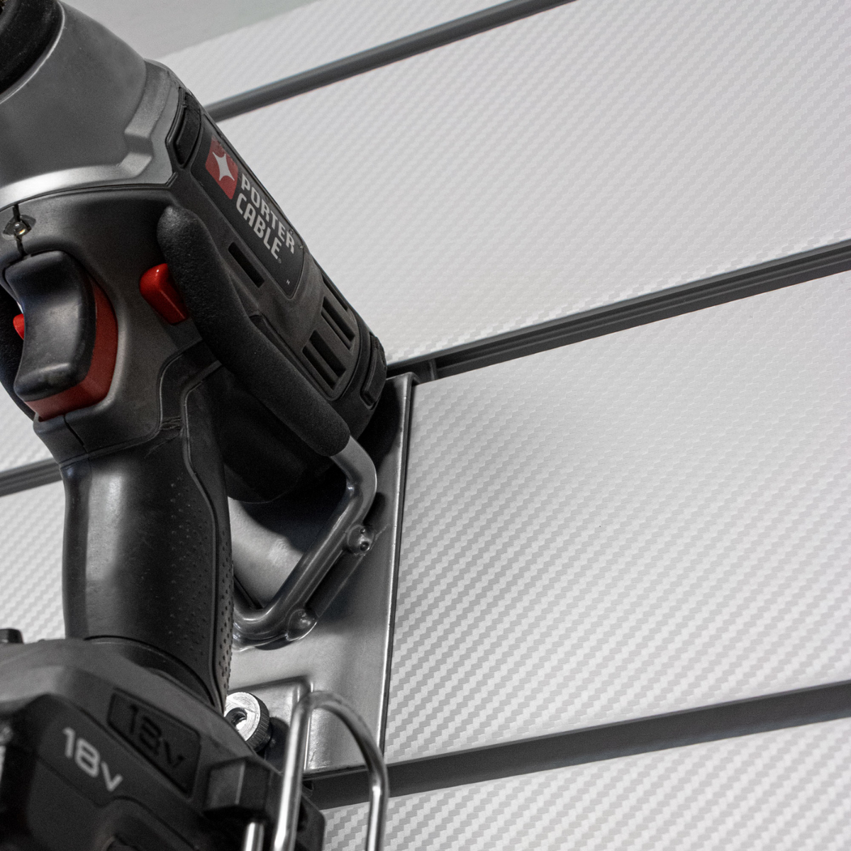 Black or Silver Carbon Fiber, Wood Finish PROCORE+ Slatwall with ...