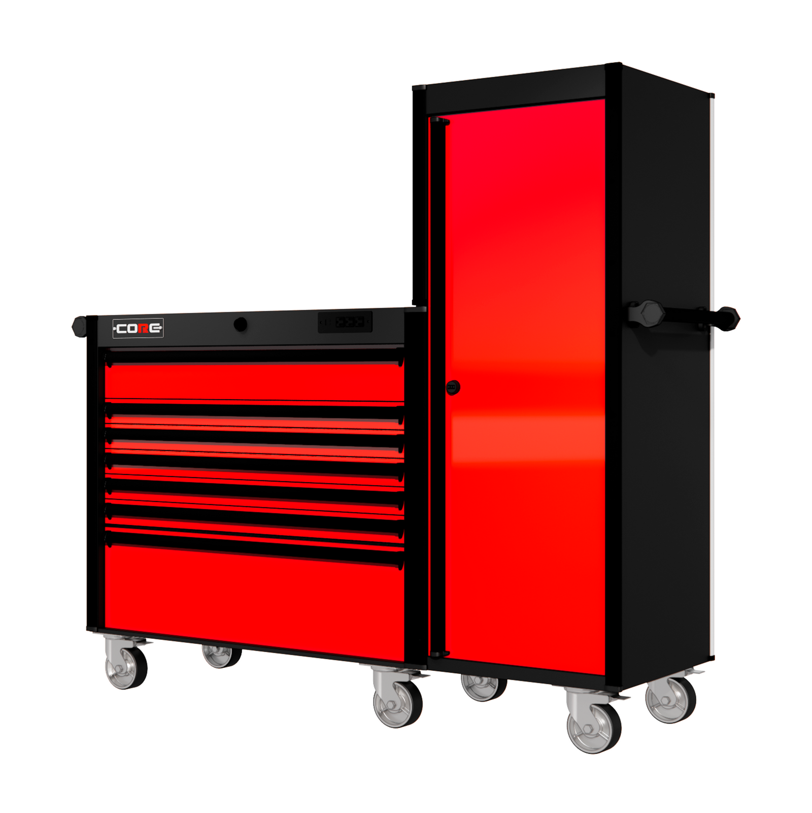 66 Series - 7 Drawers and Tall Locker - Black Handles - Traditional Ca